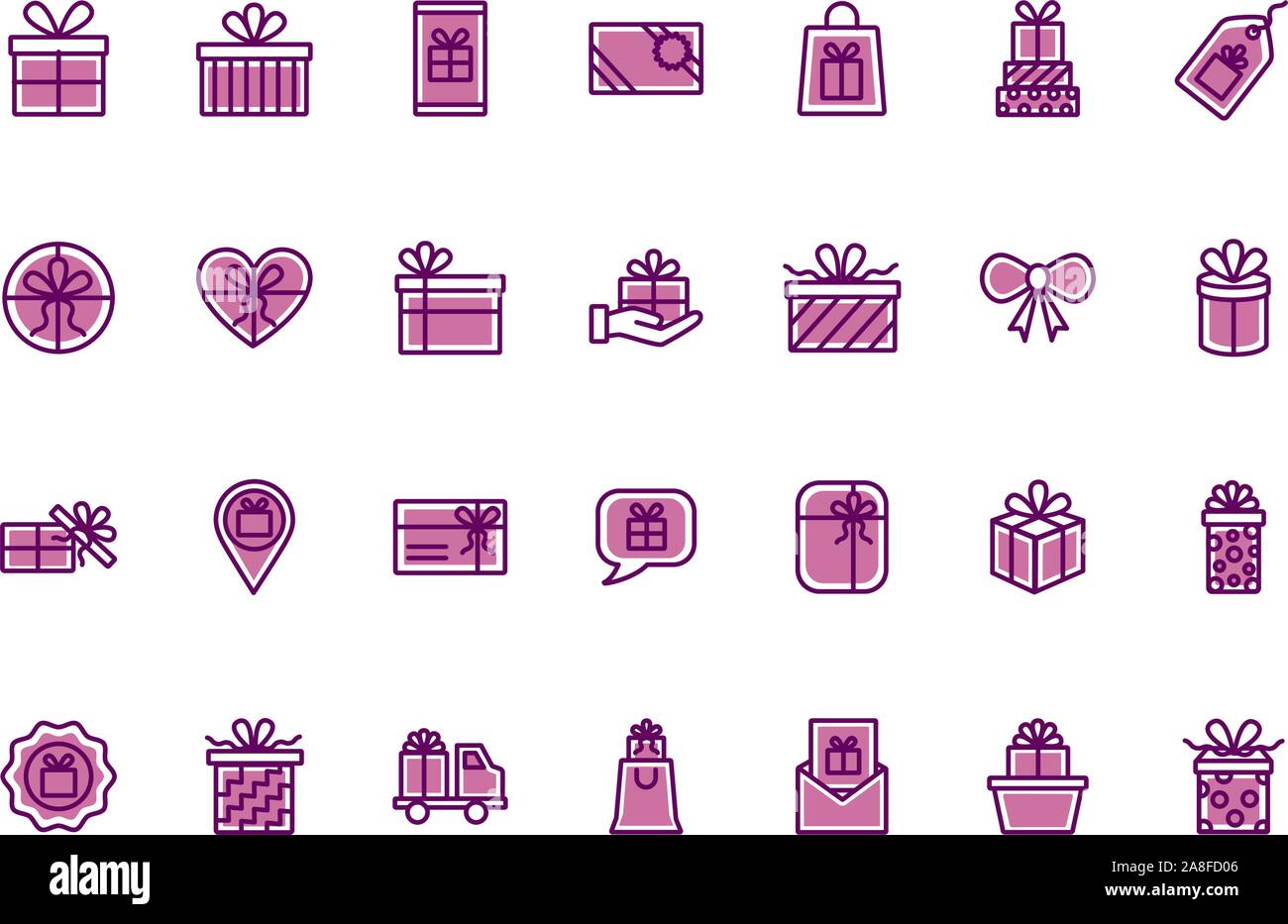 Isolated gift icon set fill vector design Stock Vector Image & Art - Alamy