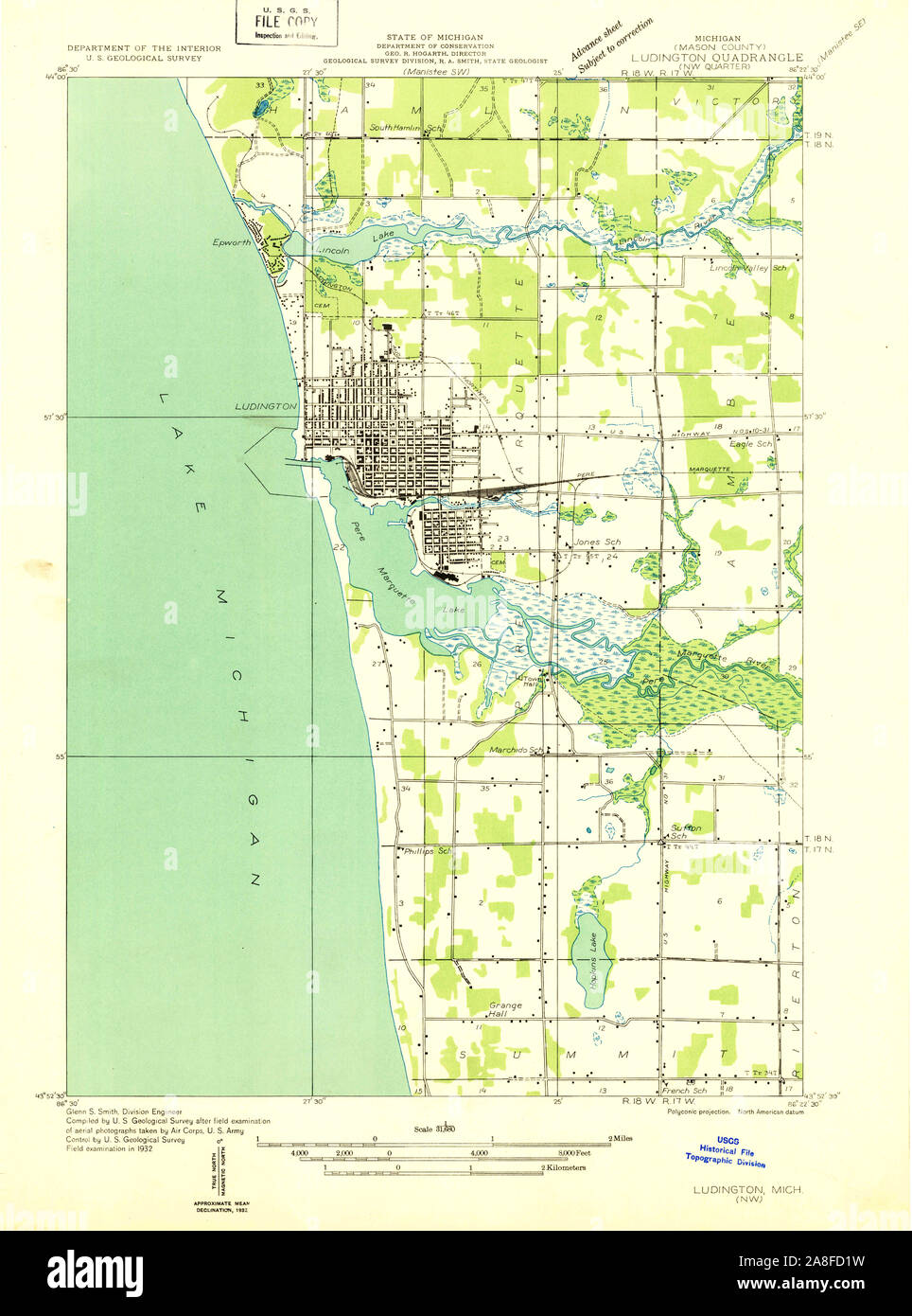 Ludington michigan map hi-res stock photography and images - Alamy