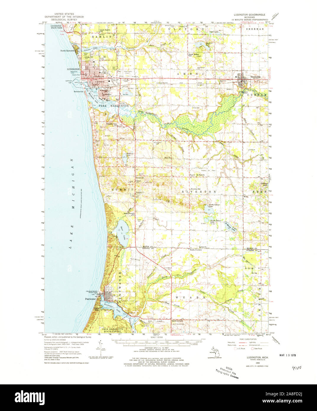 Ludington michigan map hi-res stock photography and images - Alamy