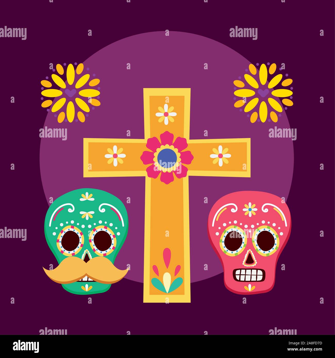 Mexican skulls vector design Stock Vector Image & Art - Alamy