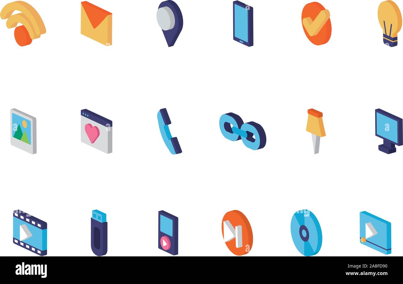 Isolated and isometric icon set vector design Stock Vector Image & Art ...