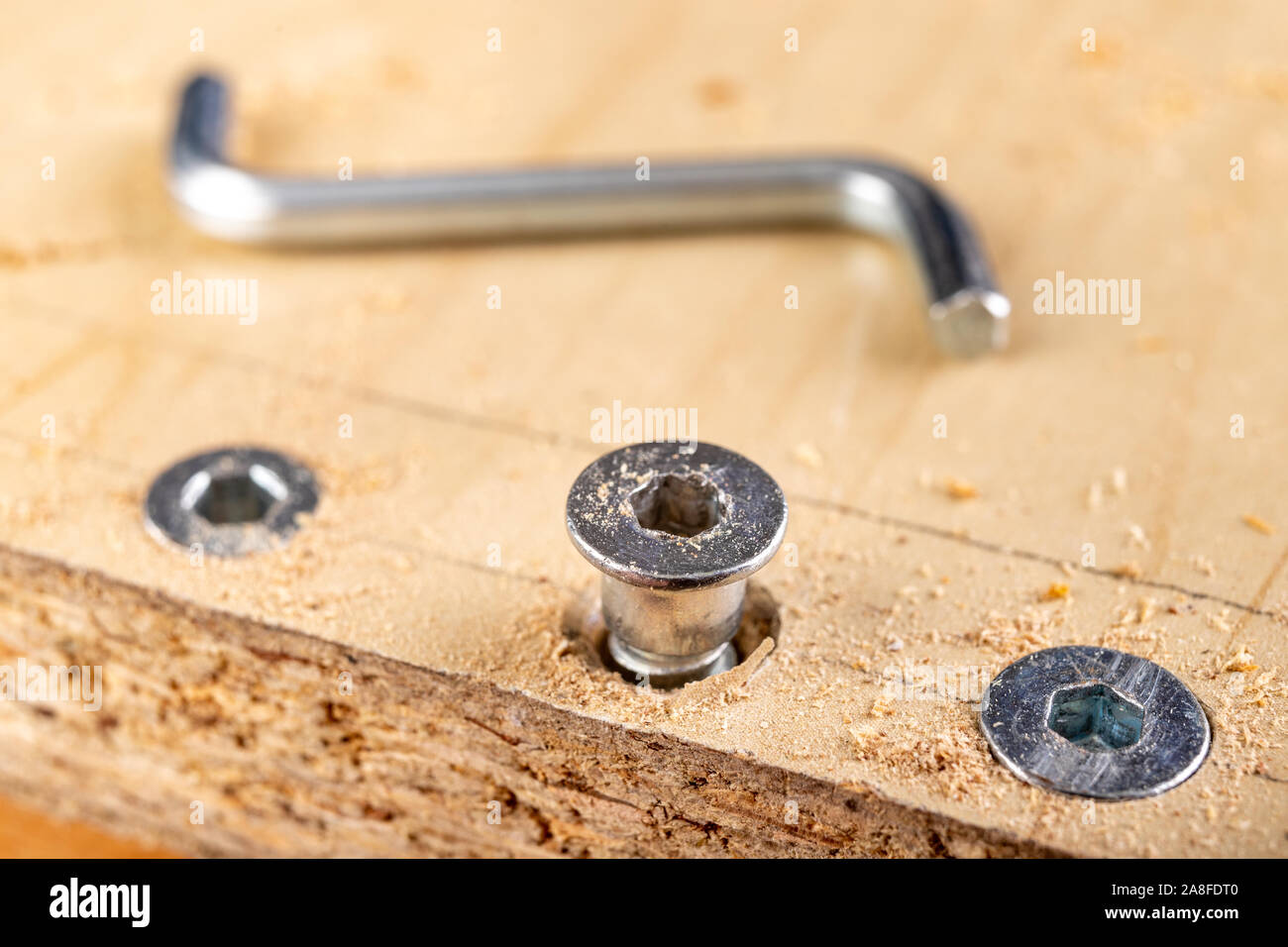 Confirmat screw used in connecting chipboard. Connections used in ...