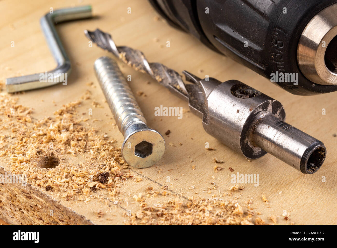 Confirmat screw used in connecting chipboard. Connections used in ...