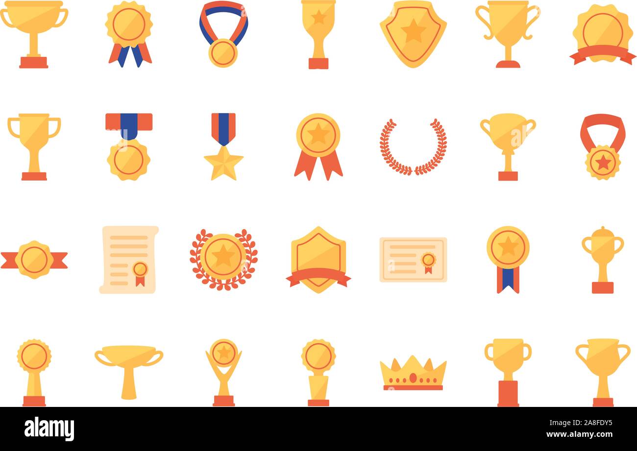 Isolated gold trophy icon set vector design Stock Vector Image & Art ...