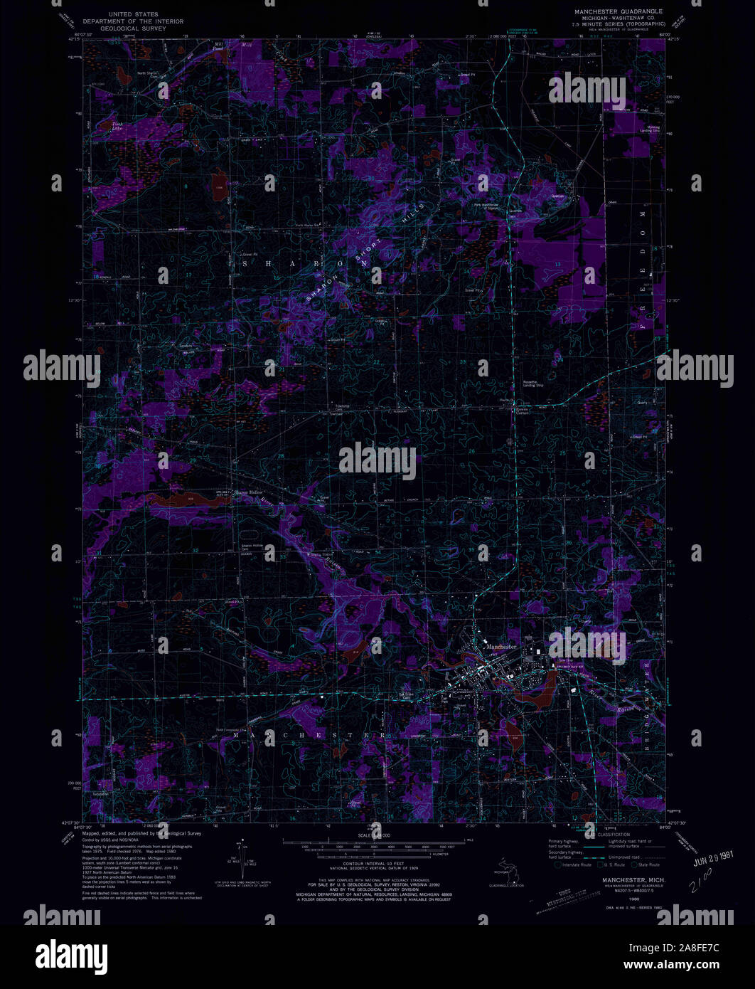 Manchester michigan map hi-res stock photography and images - Alamy