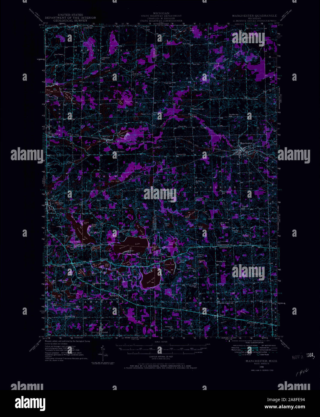 Manchester michigan map hi-res stock photography and images - Alamy