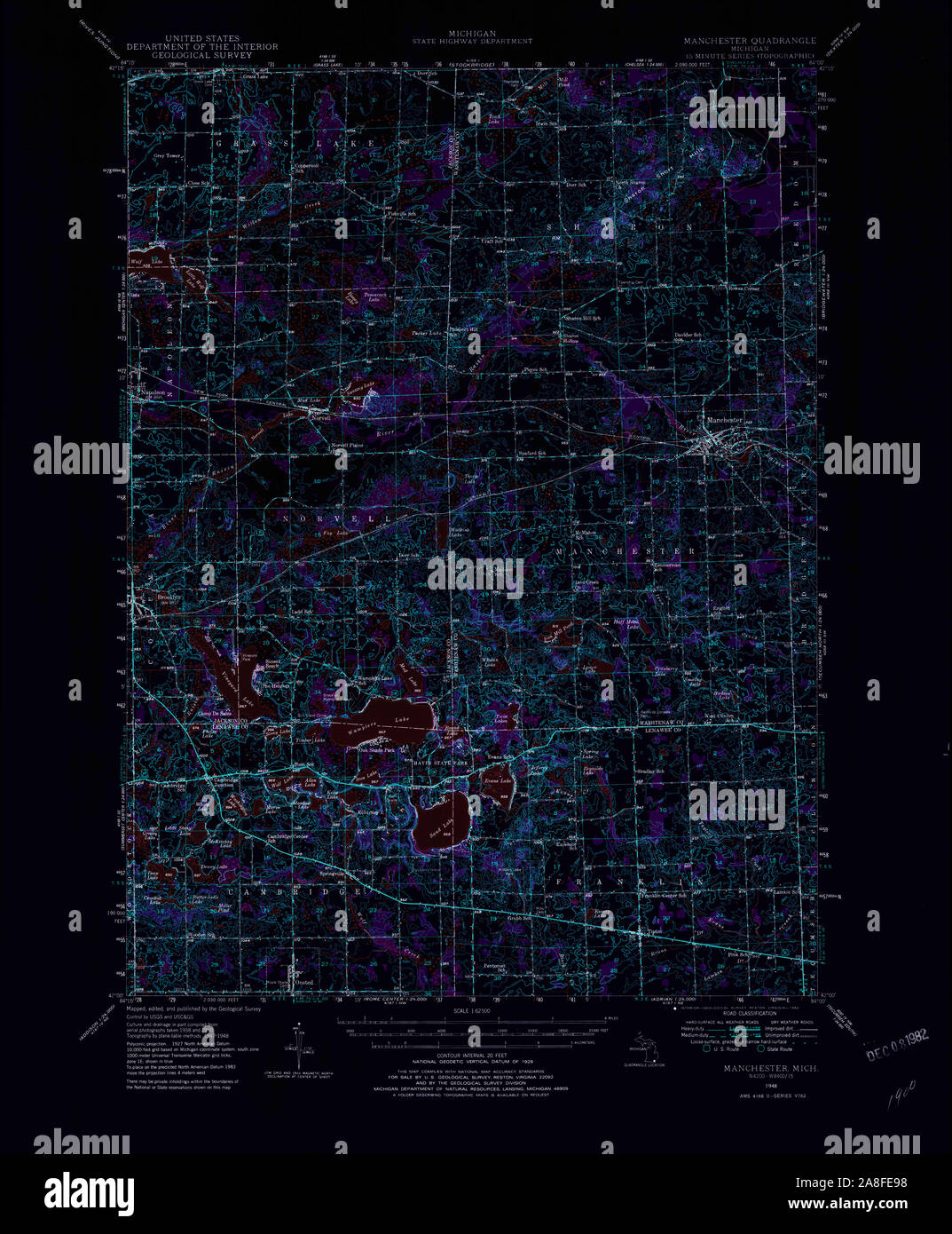 Map of manchester michigan hi-res stock photography and images - Alamy