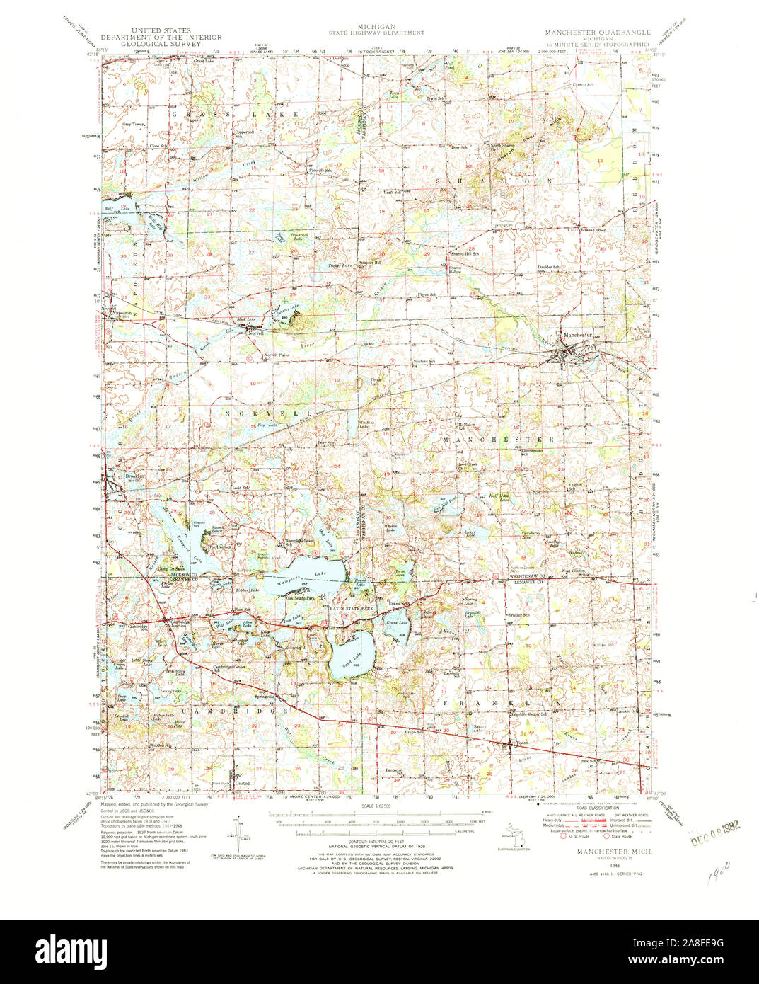 Manchester michigan map hi-res stock photography and images - Alamy