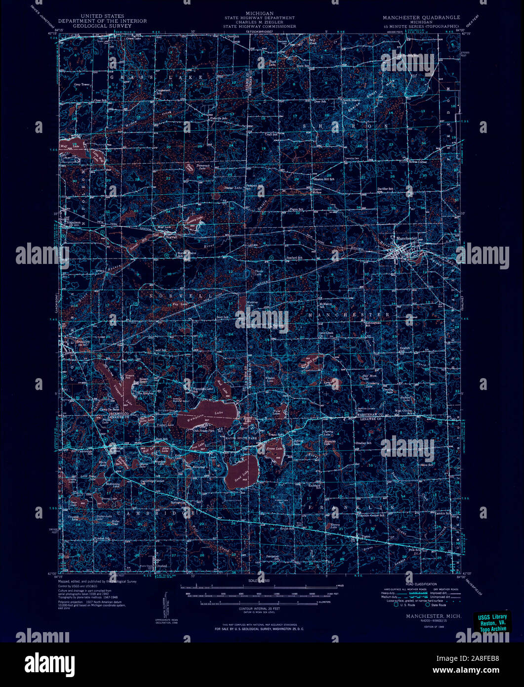 Map of manchester michigan hi-res stock photography and images - Alamy