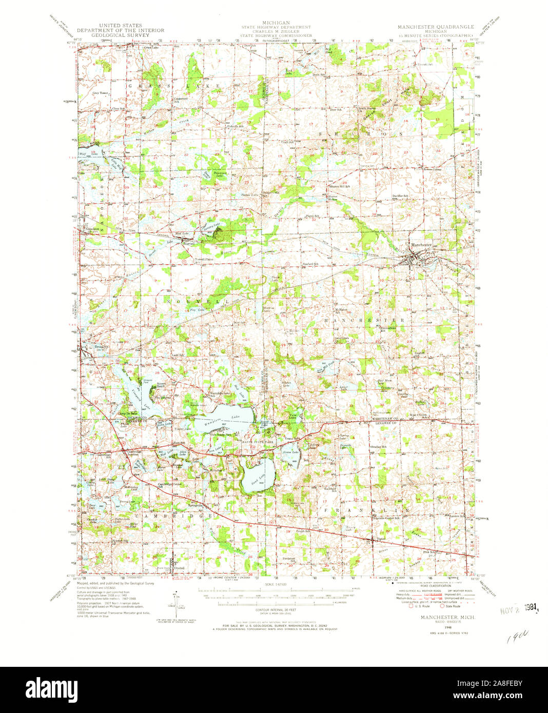 Manchester michigan map hi-res stock photography and images - Alamy