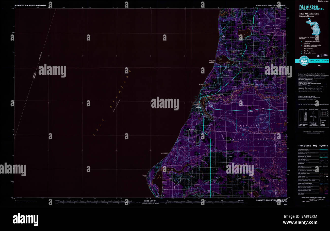 Map of manistee hi-res stock photography and images - Alamy
