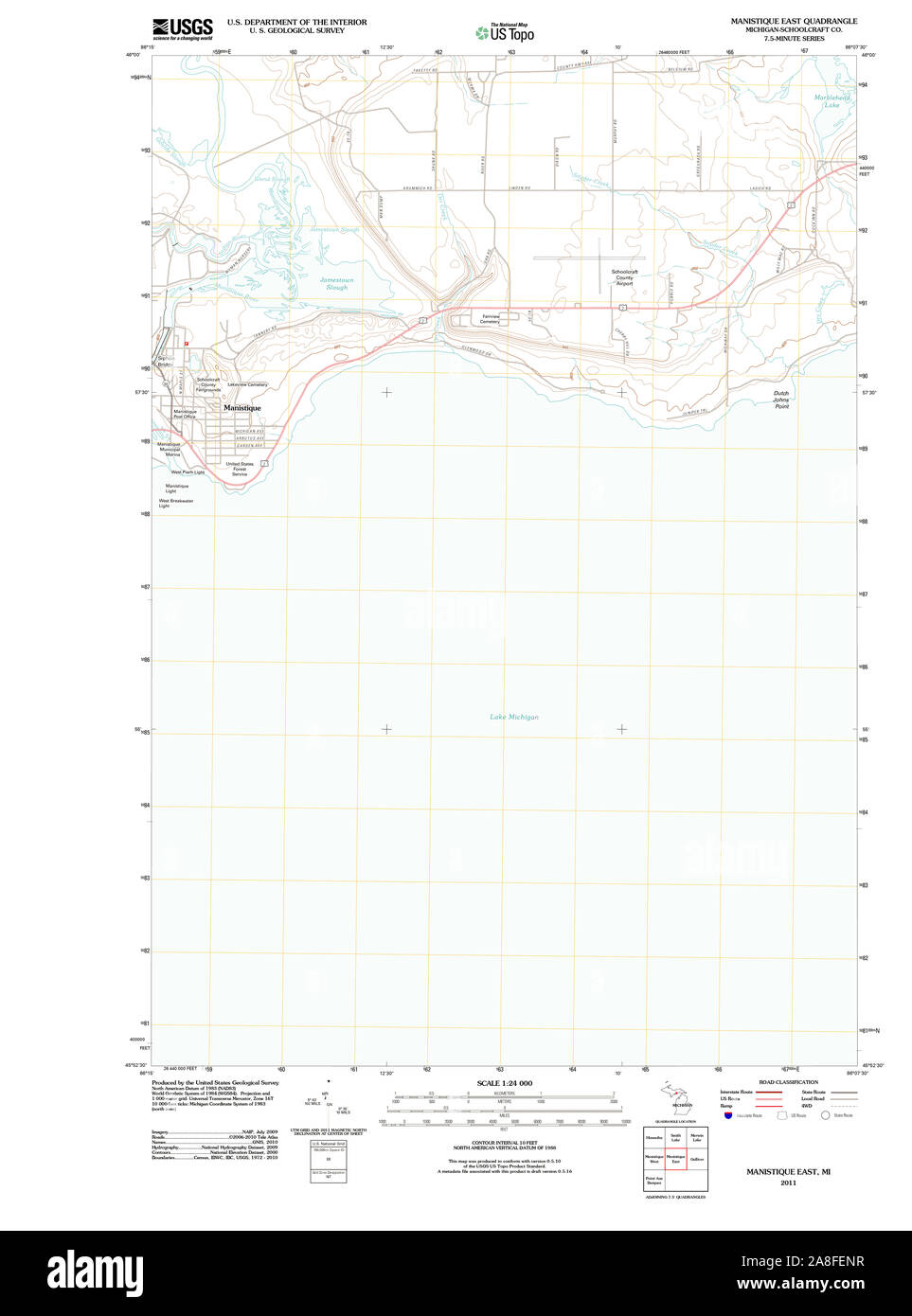 Map of manistique hi-res stock photography and images - Alamy