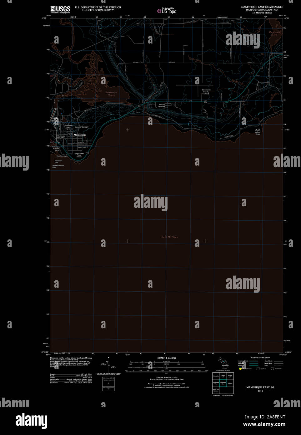 Map of manistique hi-res stock photography and images - Alamy