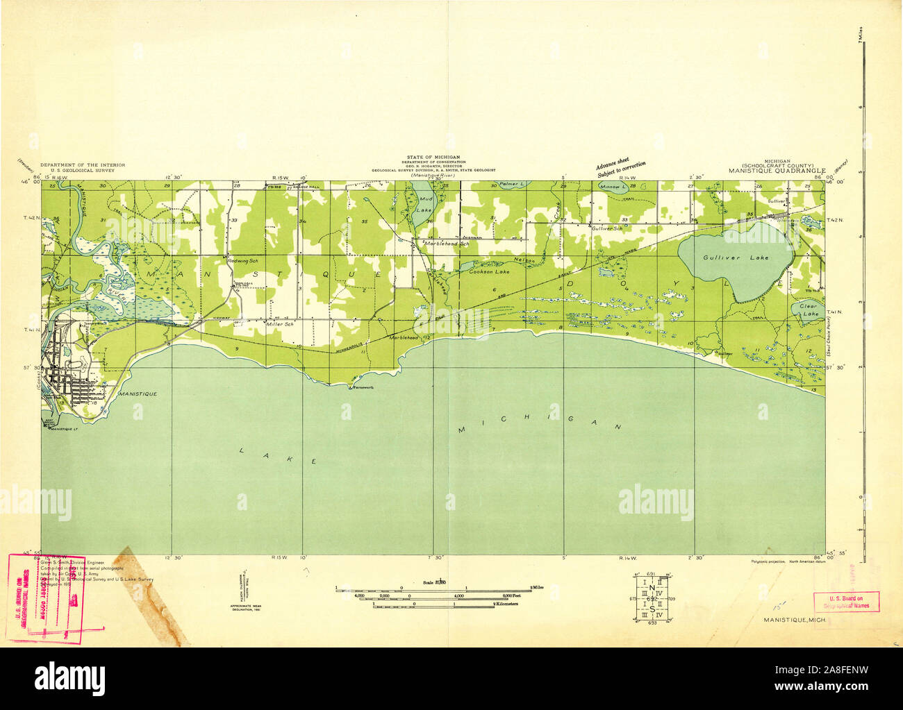 Map of manistique hi-res stock photography and images - Alamy