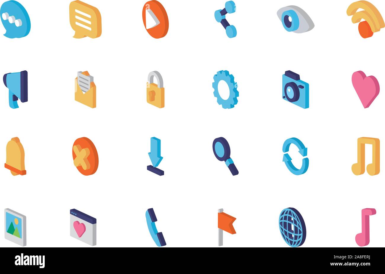 Isolated and isometric icon set vector design Stock Vector Image & Art ...