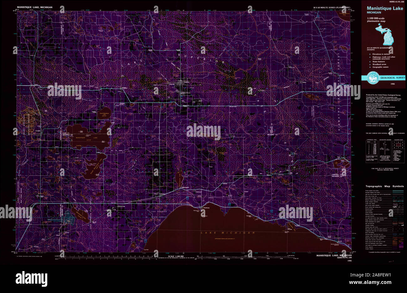 Map of manistique hi-res stock photography and images - Alamy