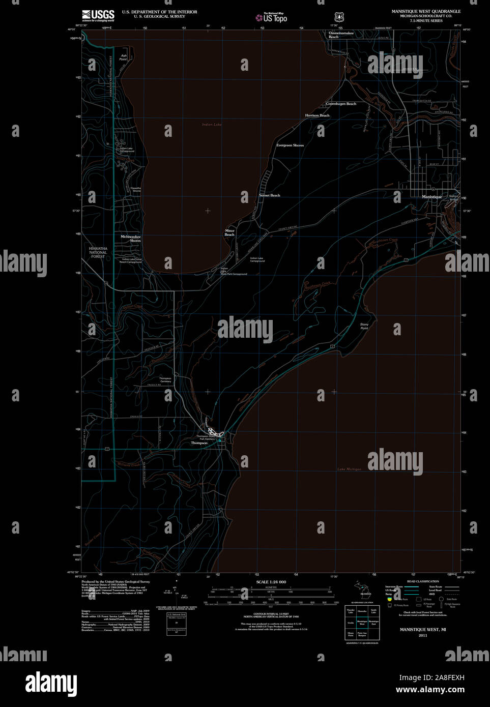 Map of manistique hi-res stock photography and images - Alamy