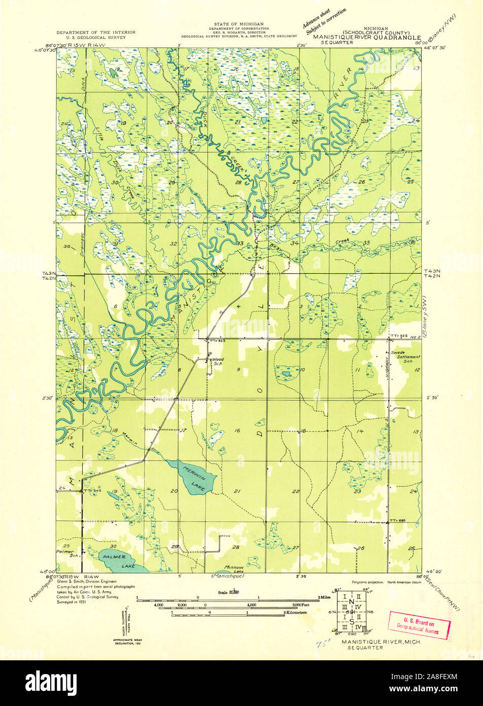 Map of manistique hi-res stock photography and images - Alamy