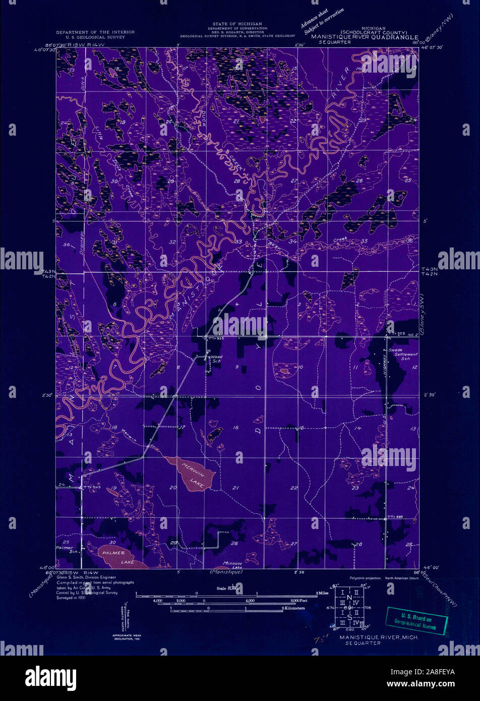 Map of manistique hi-res stock photography and images - Alamy