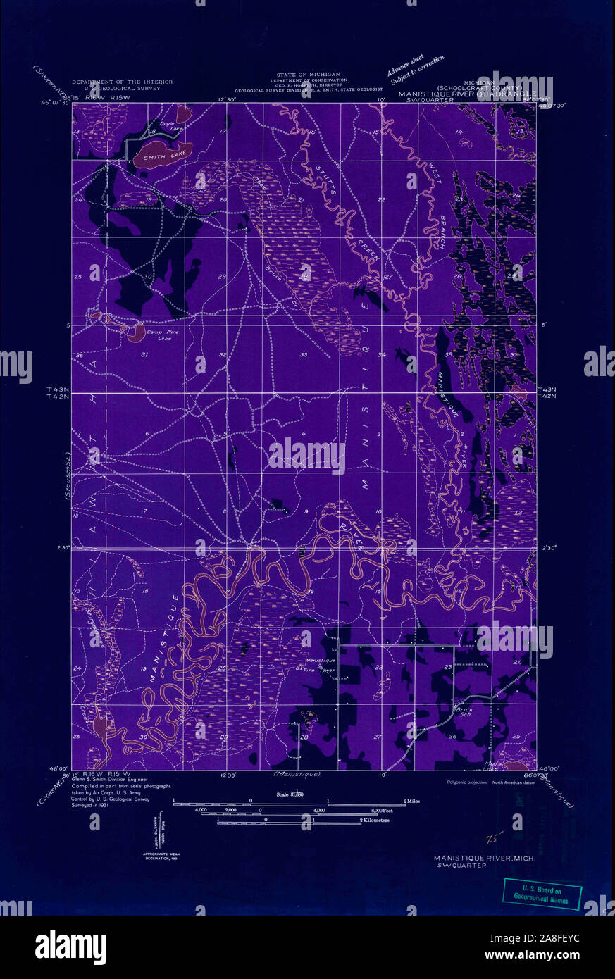 Map of manistique hi-res stock photography and images - Alamy