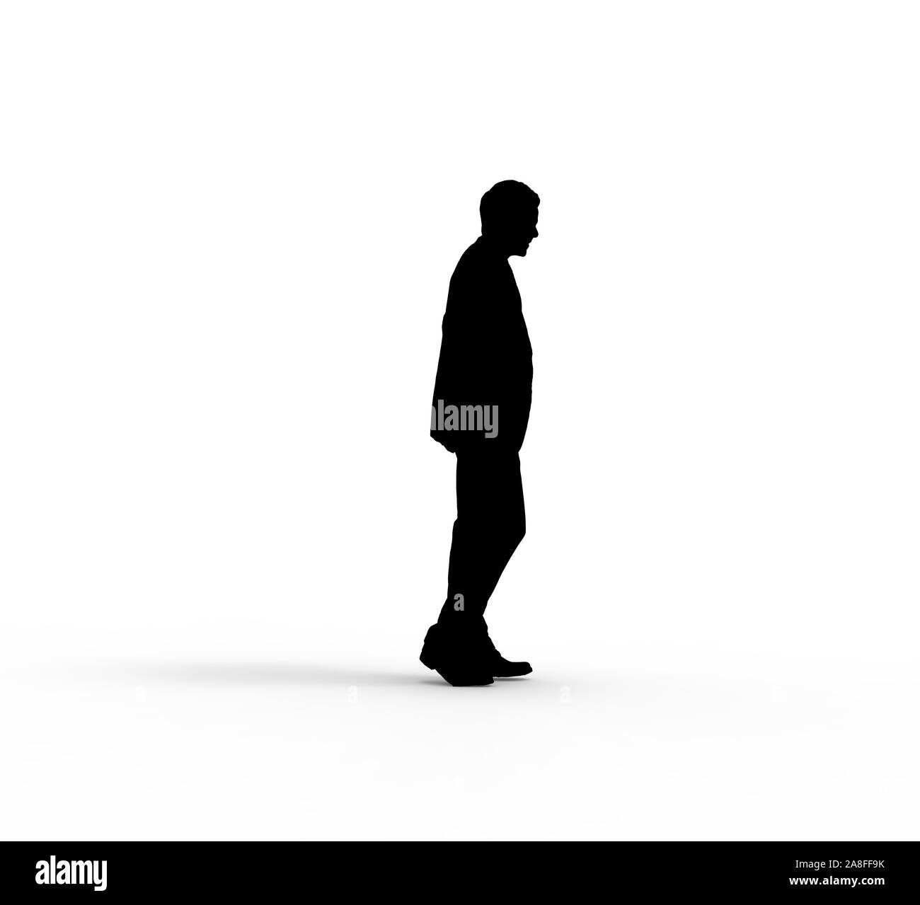 Man Standing on White Background 3D Rendering Stock Photo - Alamy