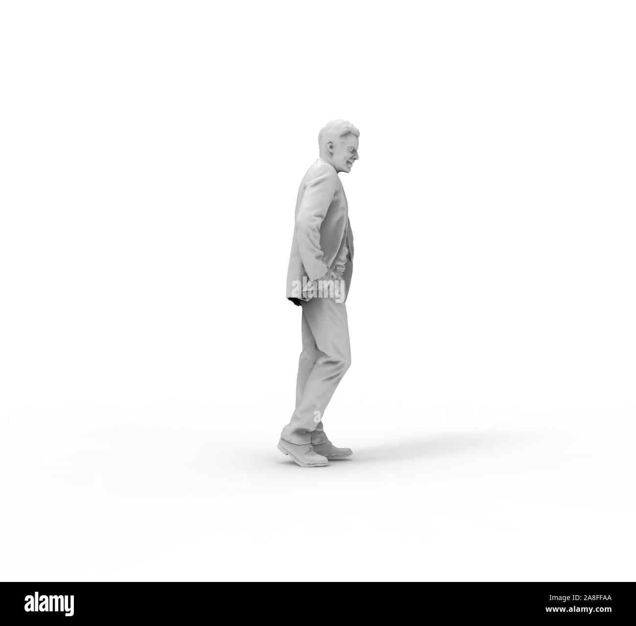 3d male illustration back Black and White Stock Photos & Images - Alamy