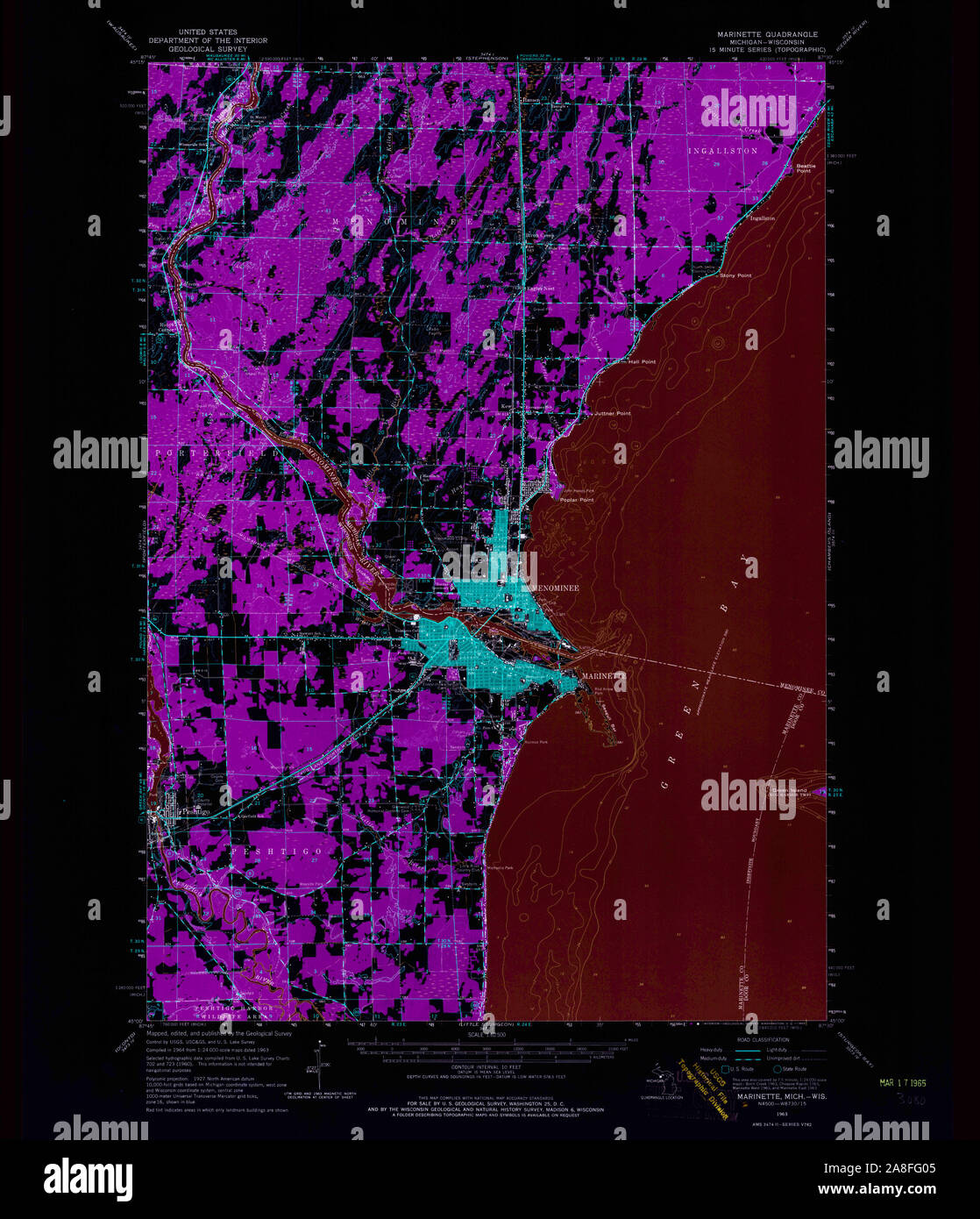 Map of marinette hi-res stock photography and images - Alamy