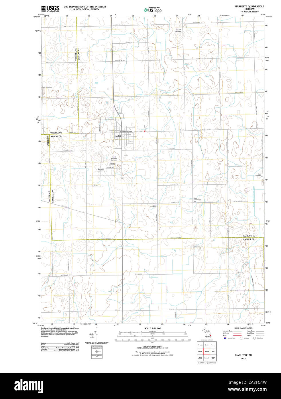 Map of marlette michigan hi-res stock photography and images - Alamy