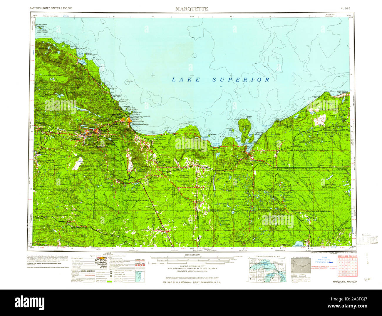 Map of marquette Cut Out Stock Images & Pictures - Alamy