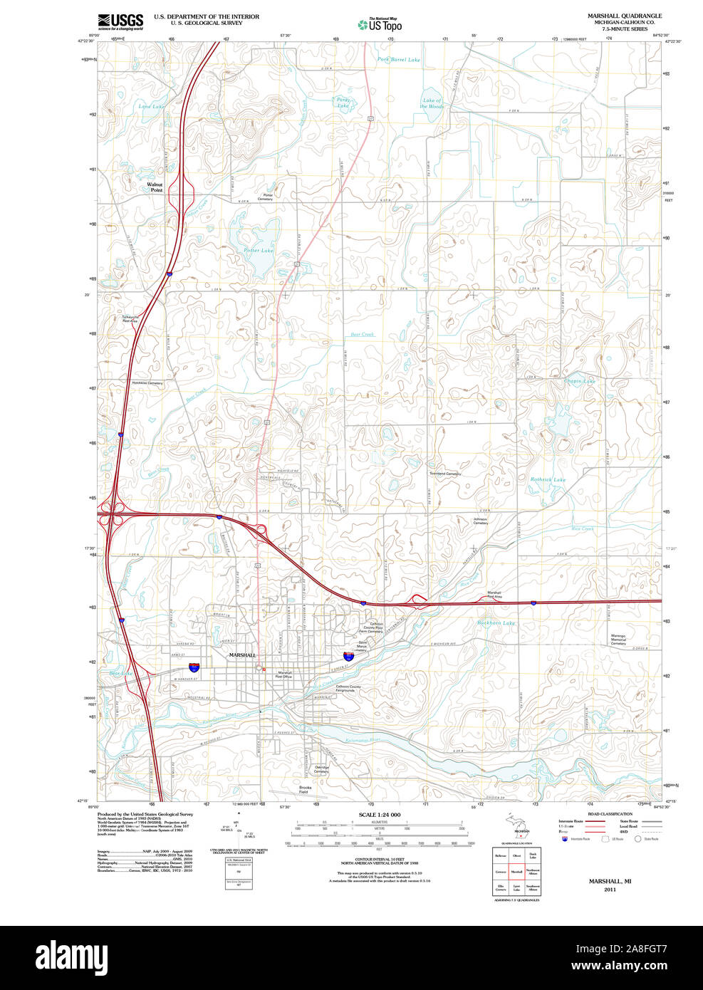 Map of marshall michigan hi-res stock photography and images - Alamy