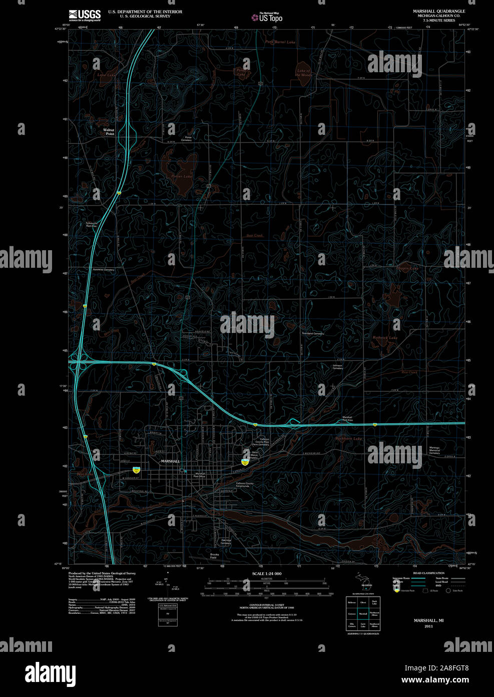 Map of marshall michigan hi-res stock photography and images - Alamy