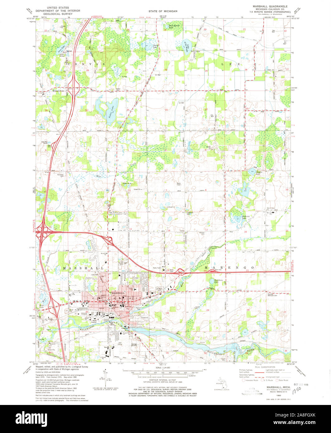 Map of marshall michigan hi-res stock photography and images - Alamy