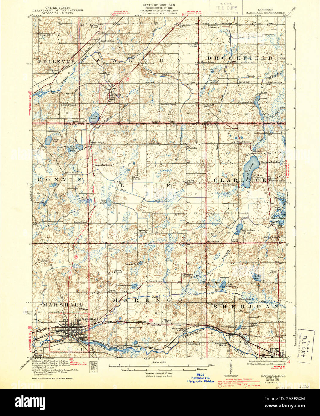 Map of marshall michigan hi-res stock photography and images - Alamy