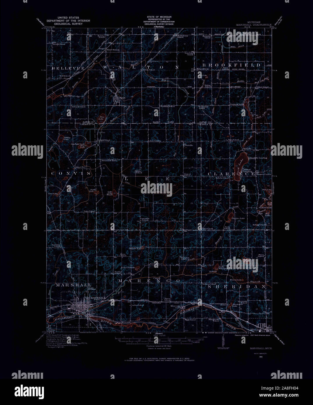 Map of marshall michigan hi-res stock photography and images - Alamy