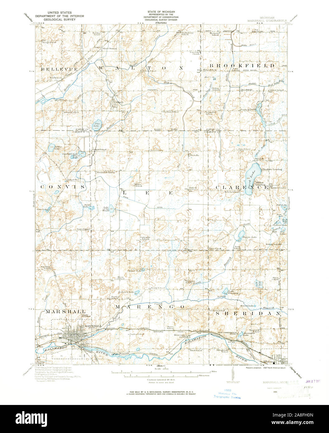 Map of marshall michigan hi-res stock photography and images - Alamy