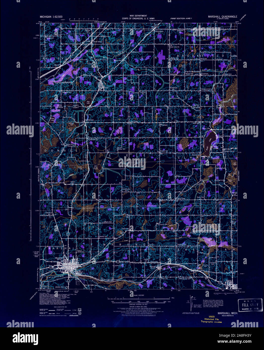 Map of marshall michigan hi-res stock photography and images - Alamy