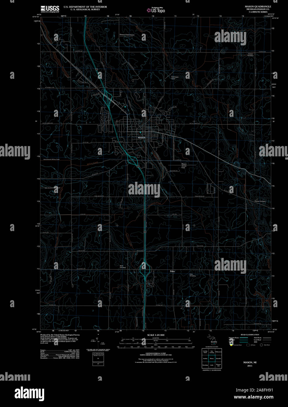 Map of mason michigan hi-res stock photography and images - Alamy