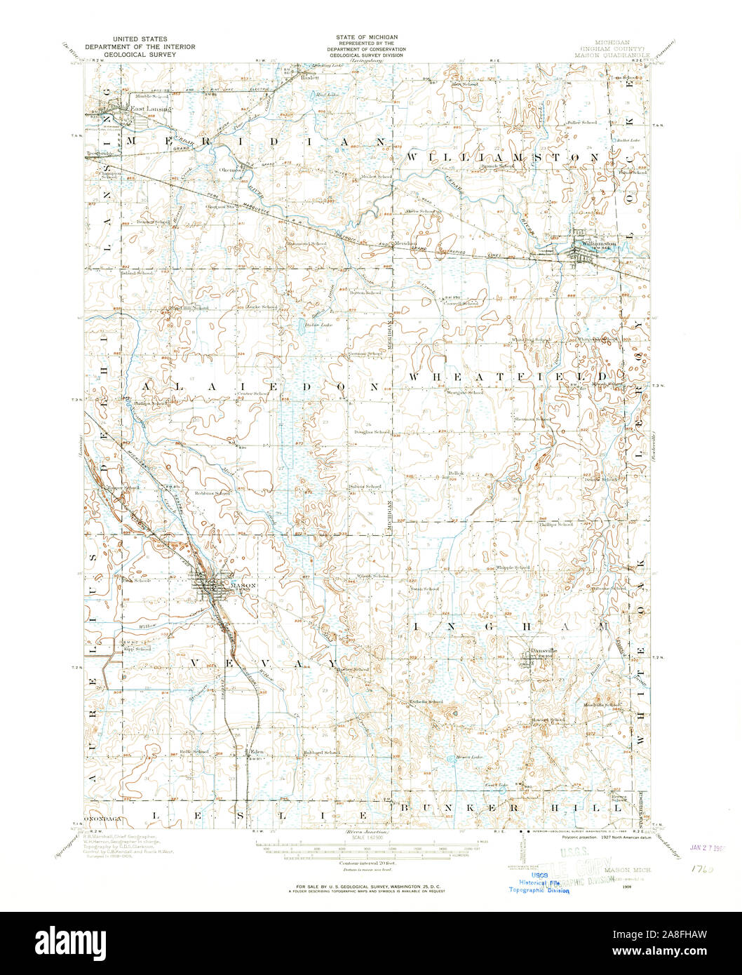 Map of mason michigan hi-res stock photography and images - Alamy