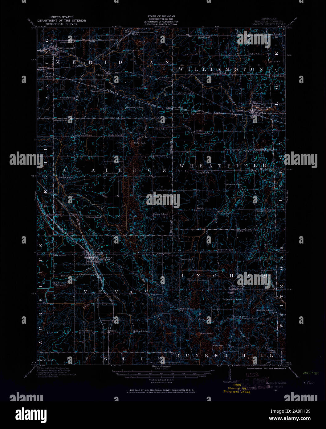 Map of mason michigan hi-res stock photography and images - Alamy