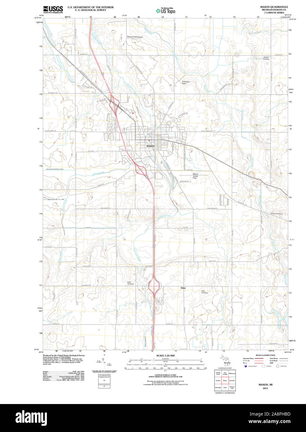 Map of mason michigan hi-res stock photography and images - Alamy