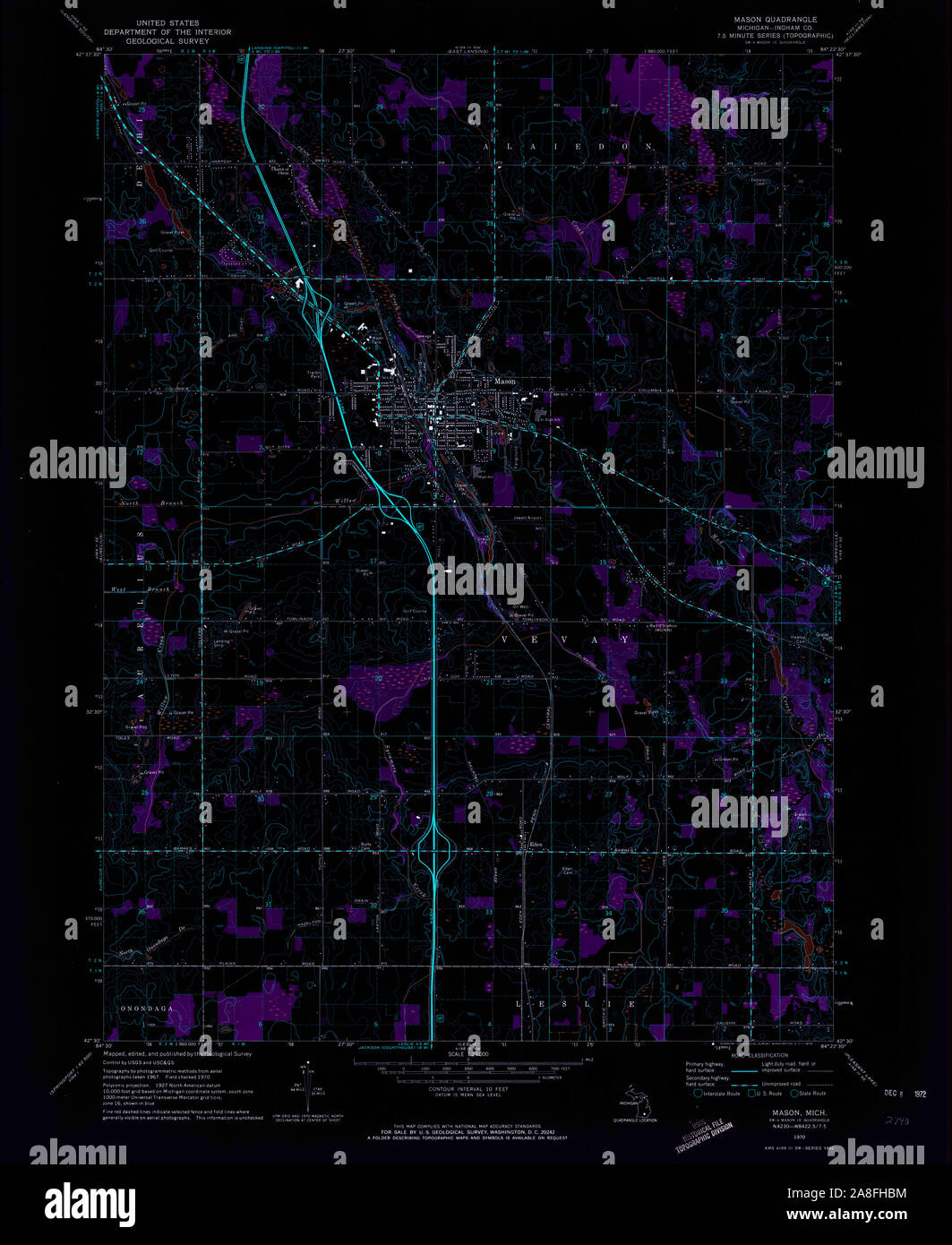 Map of mason michigan hi-res stock photography and images - Alamy