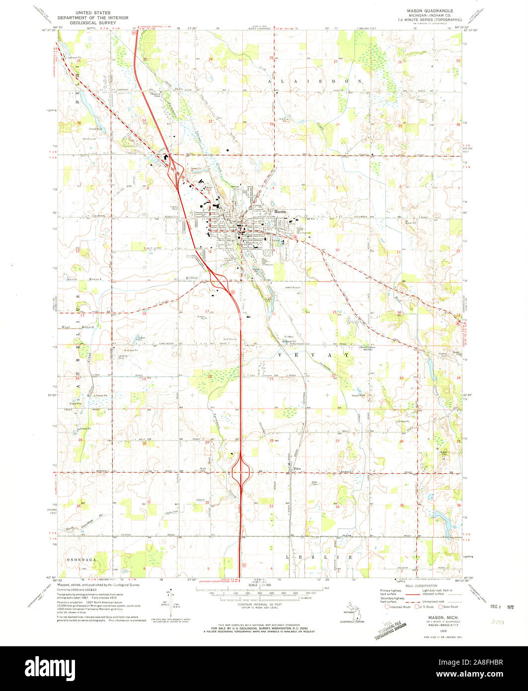 Map Of Mason Michigan High Resolution Stock Photography and Images - Alamy