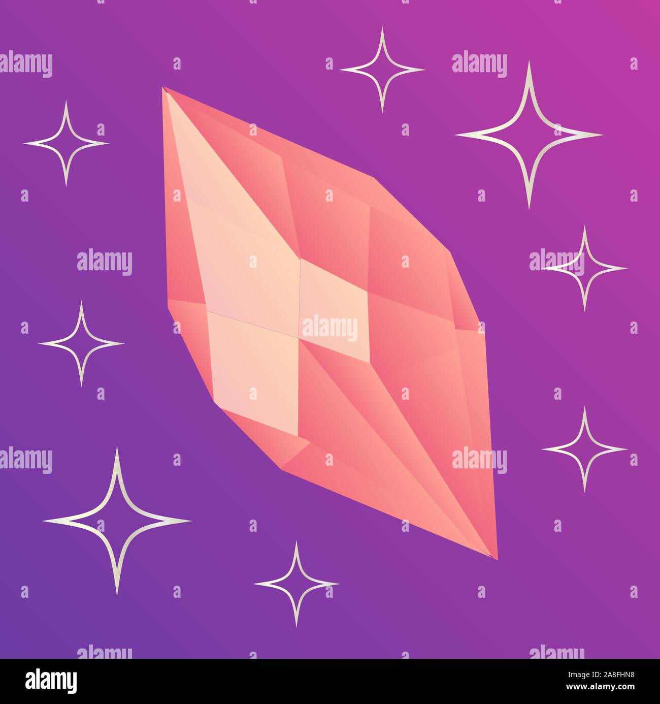 Beautiful pastel crystals drawing. Hand drawn illustration of natural ...