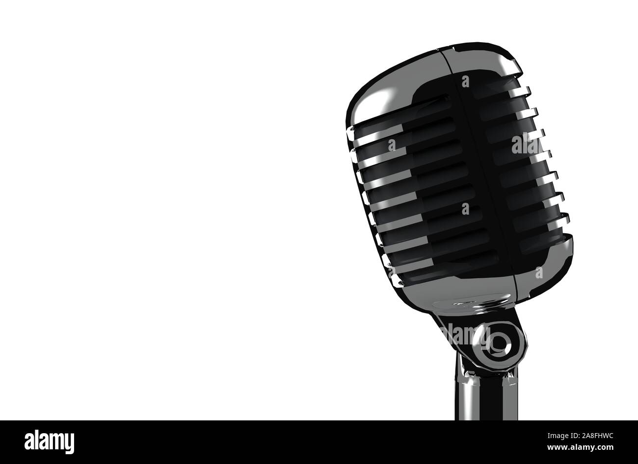 Microphone on white Background 3D Rendering Stock Photo - Alamy