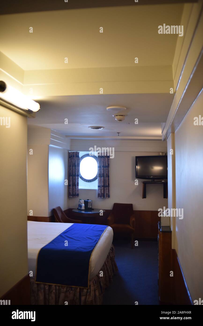 Long Beach, CA. U.S.A. October 21, 2019. RMS Queen Mary. Cunard-White ...