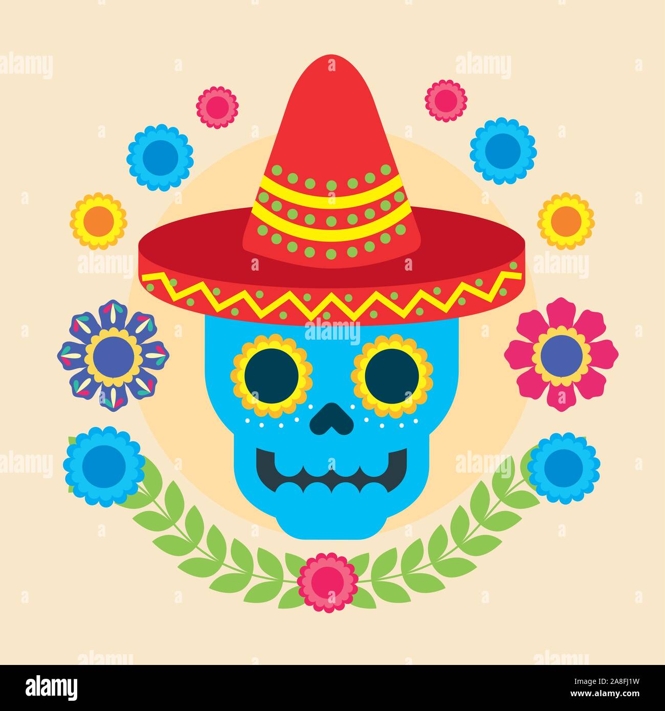 Mexican skull vector design Stock Vector Image & Art - Alamy