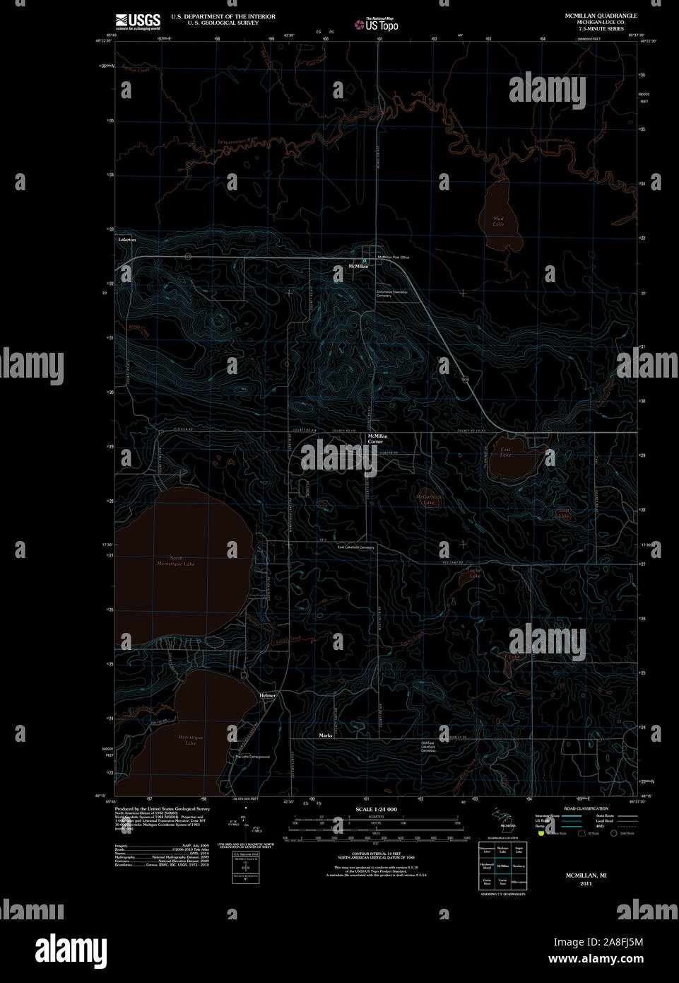 Mcmillan michigan map hi-res stock photography and images - Alamy
