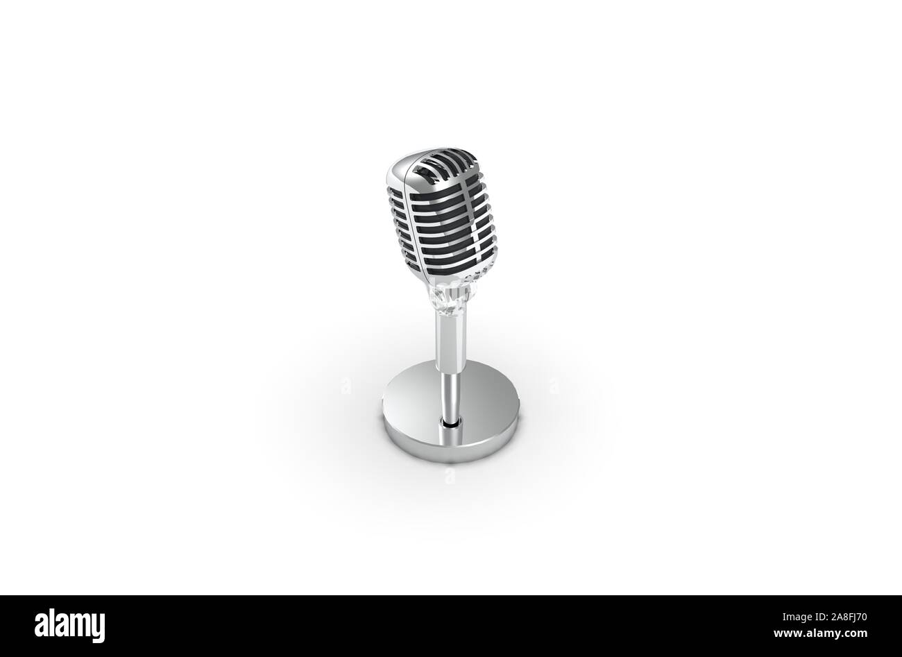 Microphone on white Background 3D Rendering Stock Photo - Alamy