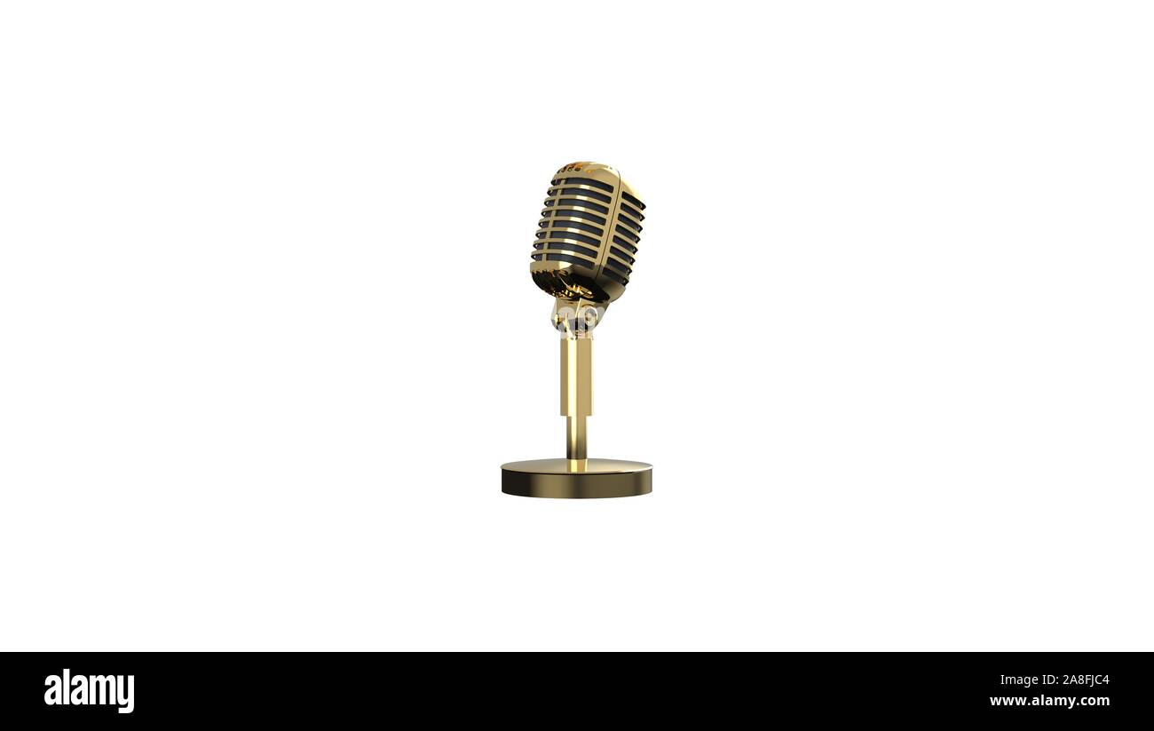 Microphone on white Background 3D Rendering Stock Photo - Alamy