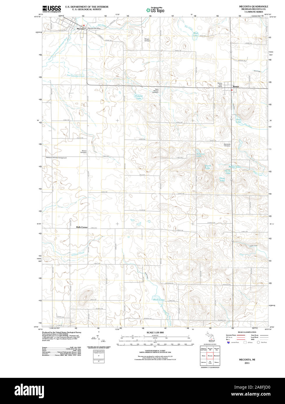 Map of mecosta hi-res stock photography and images - Alamy
